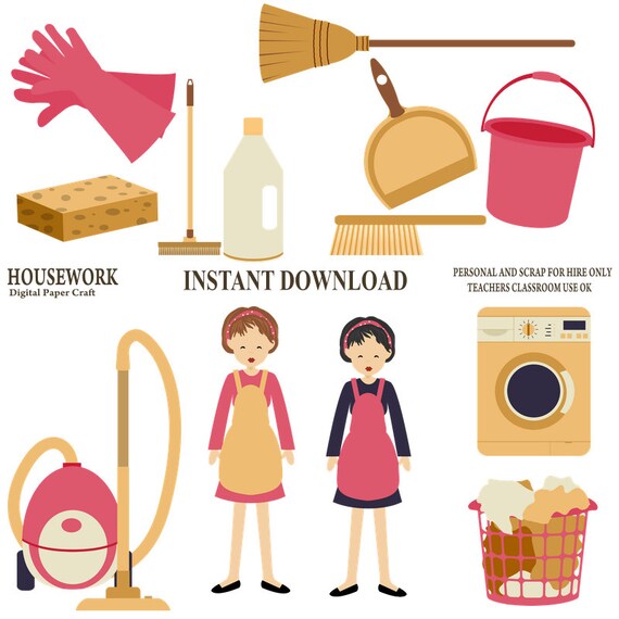 Housework Clipart Cleaning Clipart House Chores Instant Download Chores ...