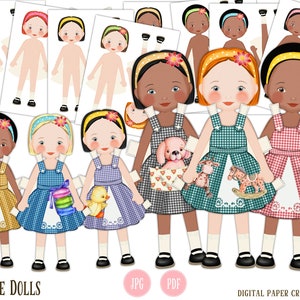 Paper Doll, Multicultural, Digital Paper Doll, Cut Out Doll, Printable ...