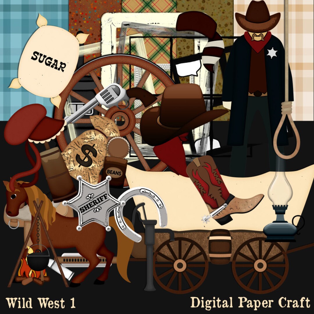 Cowboy Scrapbook Wild West Scrapbook Digital Scrapbook - Etsy