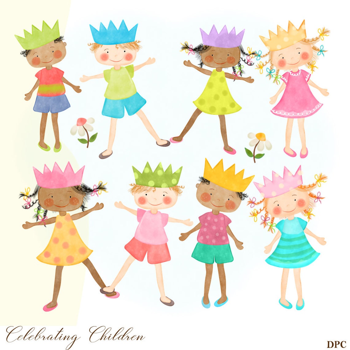 Watercolor Children Clipart Kids Clipart Birthday Clipart - Etsy