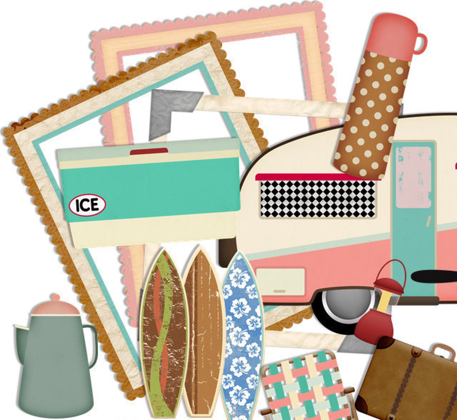 50s Scrapbook Kit 1950 Scrap Kit Caravan Scrapbook Camping | Etsy