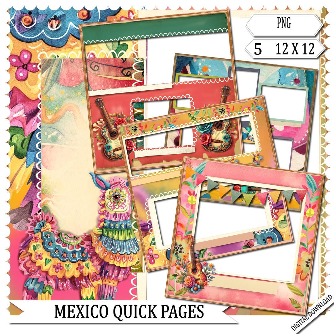 Mexican Scrapbook Quick Pages: Cinco De Mayo, Floral (digital Download ...
