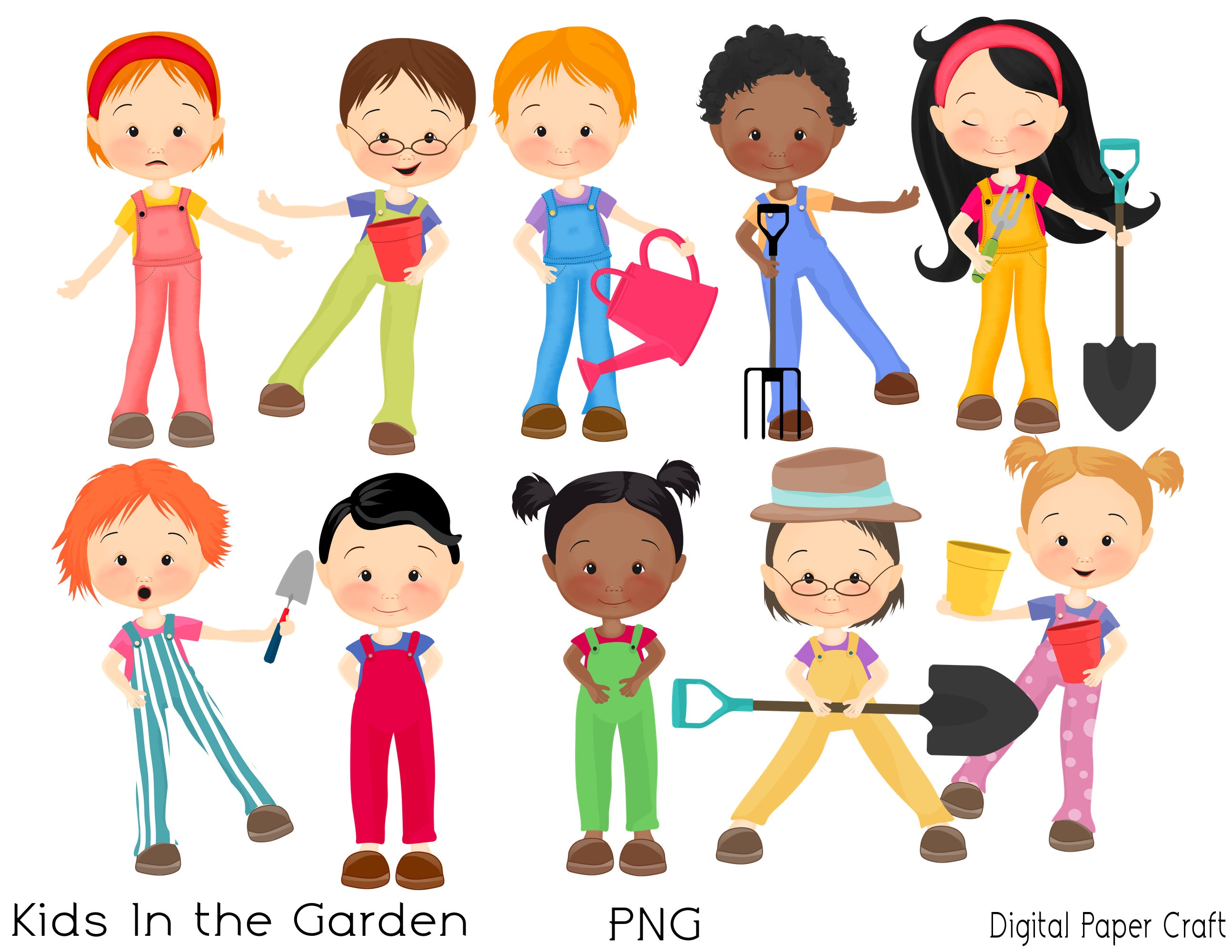 Gardening Clipart Children Clipart Clipart Planner - Etsy