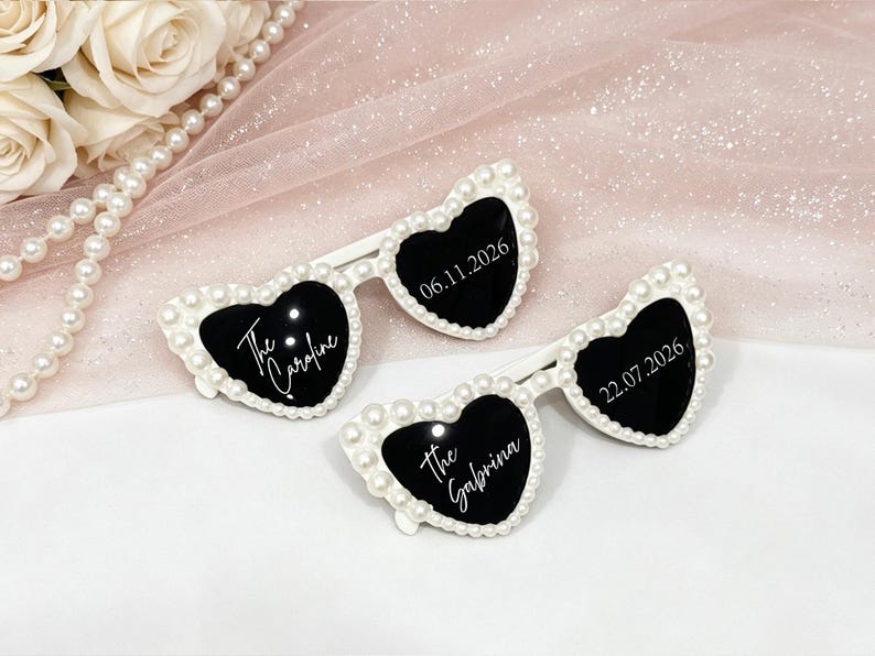 Custom Wedding Heart Shape Sunglasses Bridal Shower Party Favor ...