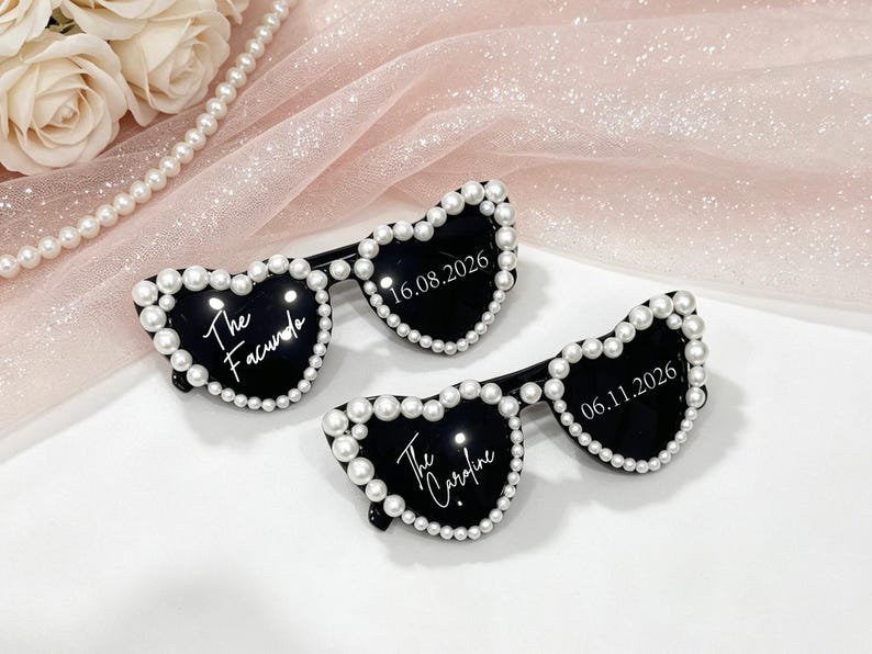 Custom Wedding Heart Shape Sunglasses Bridal Shower Party Favor ...