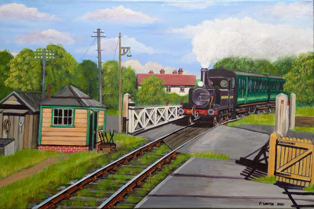 Hayling Island - the Branch Line Train at Langstone Halt in 1947. - Etsy