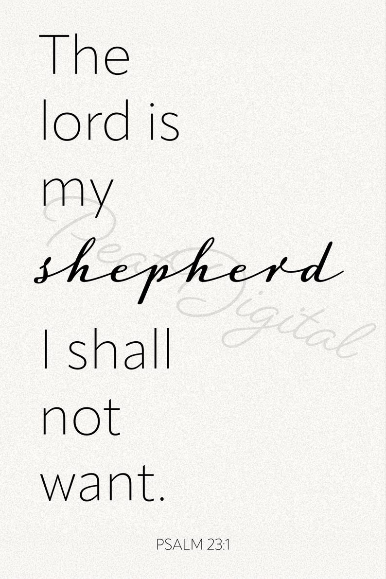 Psalm 23 Printable Wall Art | Minimalist Bible Verse | Christian Wall ...