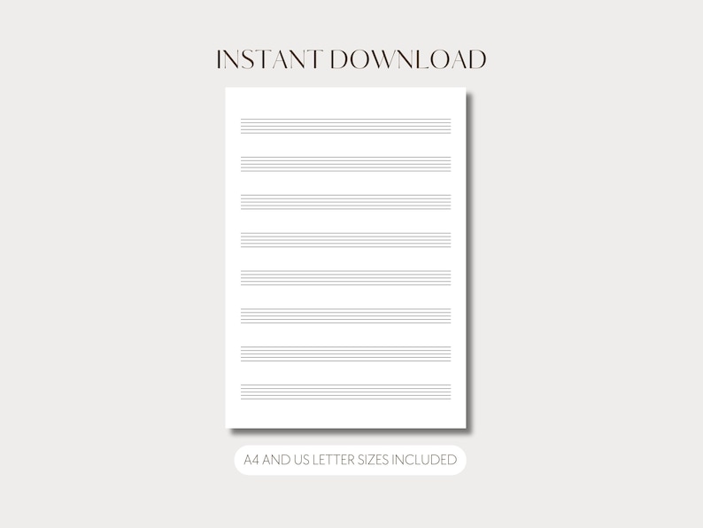 Printable Wide 12mm Blank Staff Music Sheet | Manuscript Paper | Letter ...
