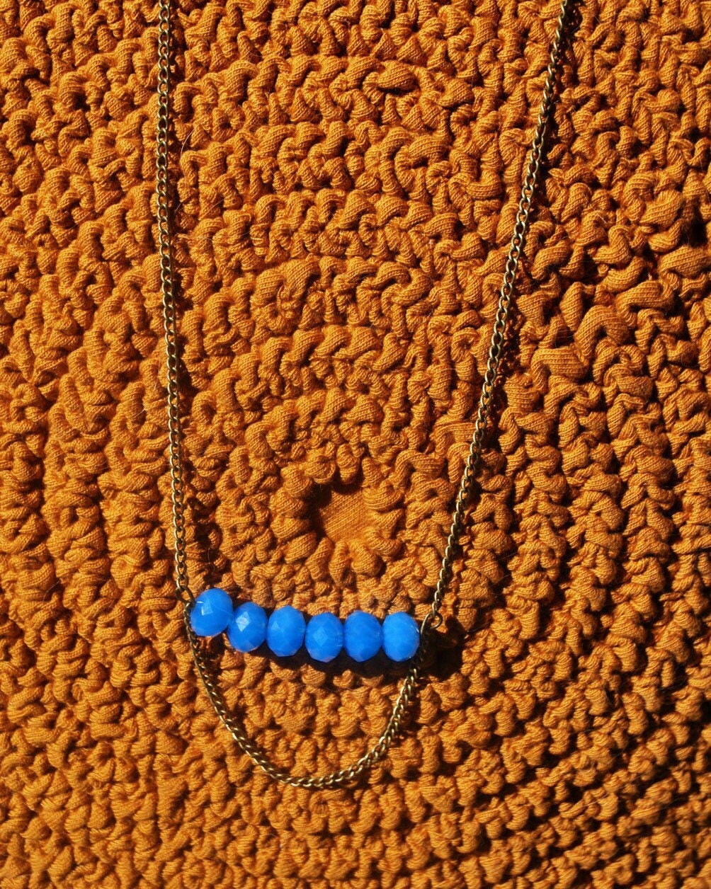 Blue Crystal Bead Necklace | Etsy