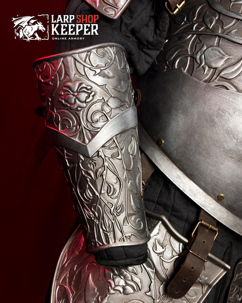 Handmade Flower Knight Silver Armor Set | Polyurethane LARP Cosplay - Etsy