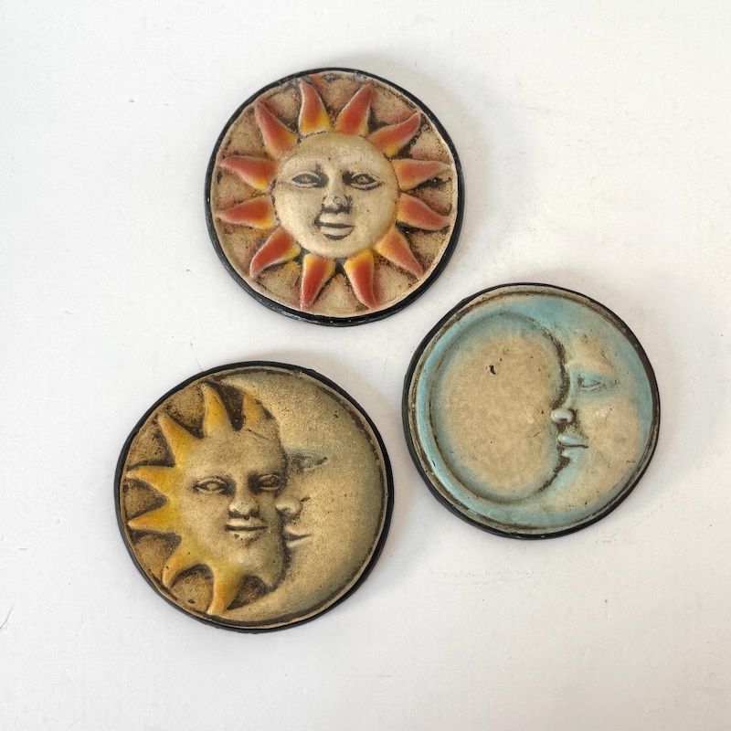 Sun Moon Pottery Plaque - Etsy