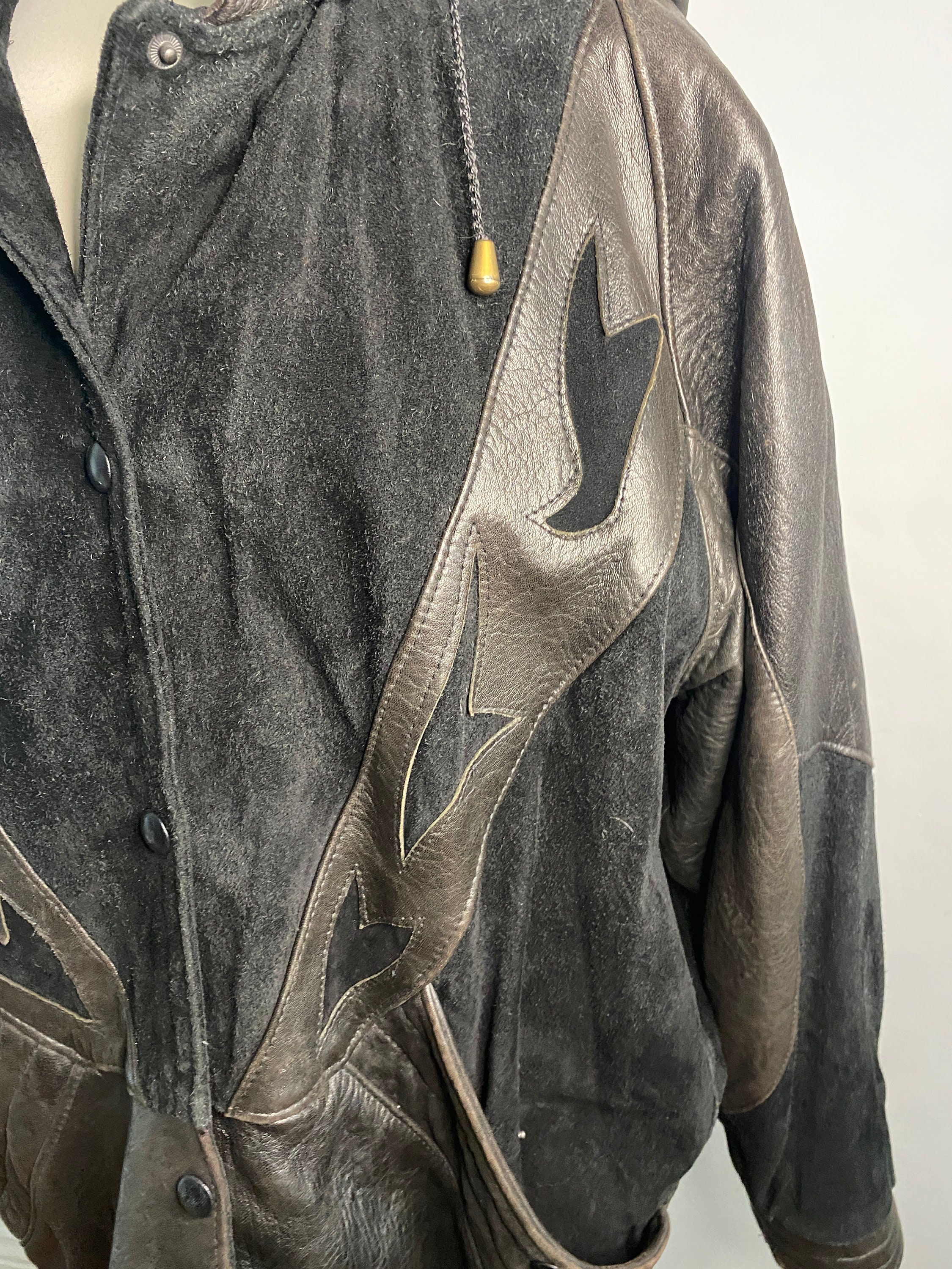 Genuine Leather and Suede Oversized Parka Jacket - Etsy