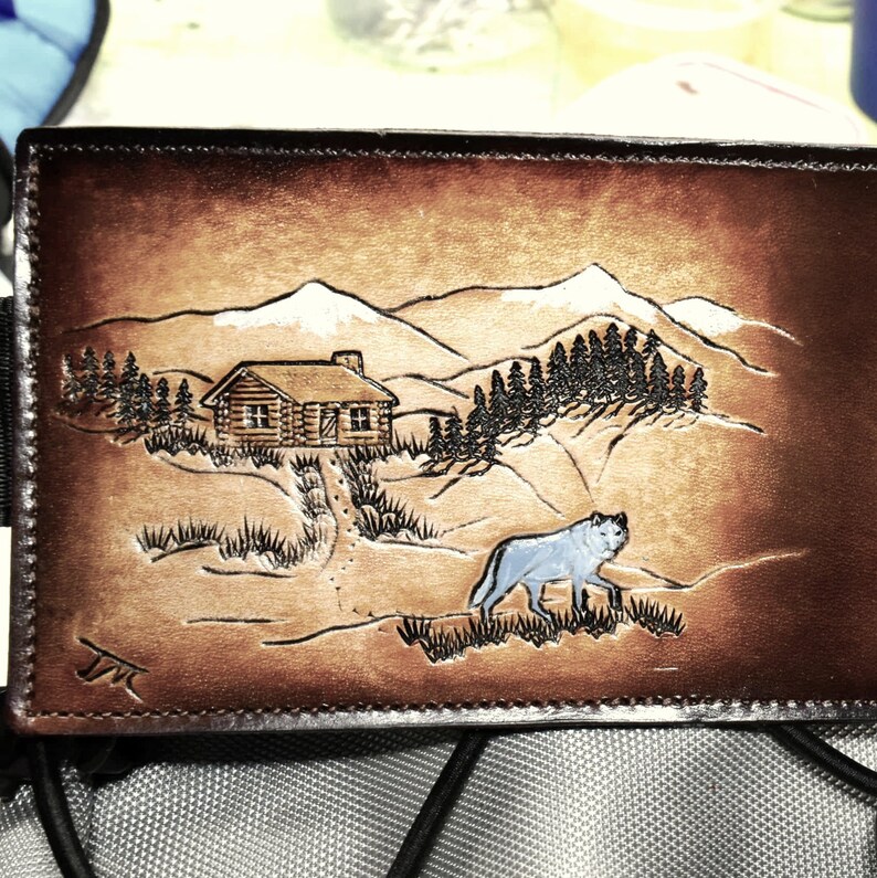 The Ultimate Wolf Wallet Handmade Leather Billfold Stamped - Etsy