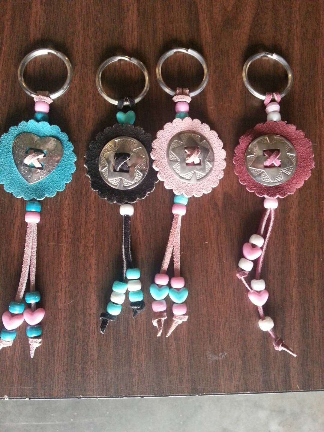 Get Your Cowgirl ON Cowgirl Western Key Ring Leather and Metal Concho ...