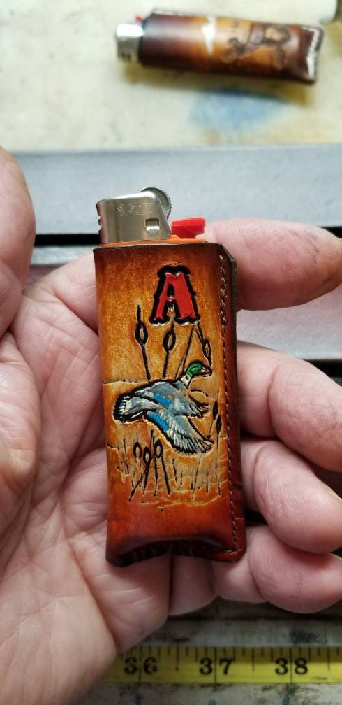 Mallard Duck, Leather lighter case, a perfect gift, fits most ...