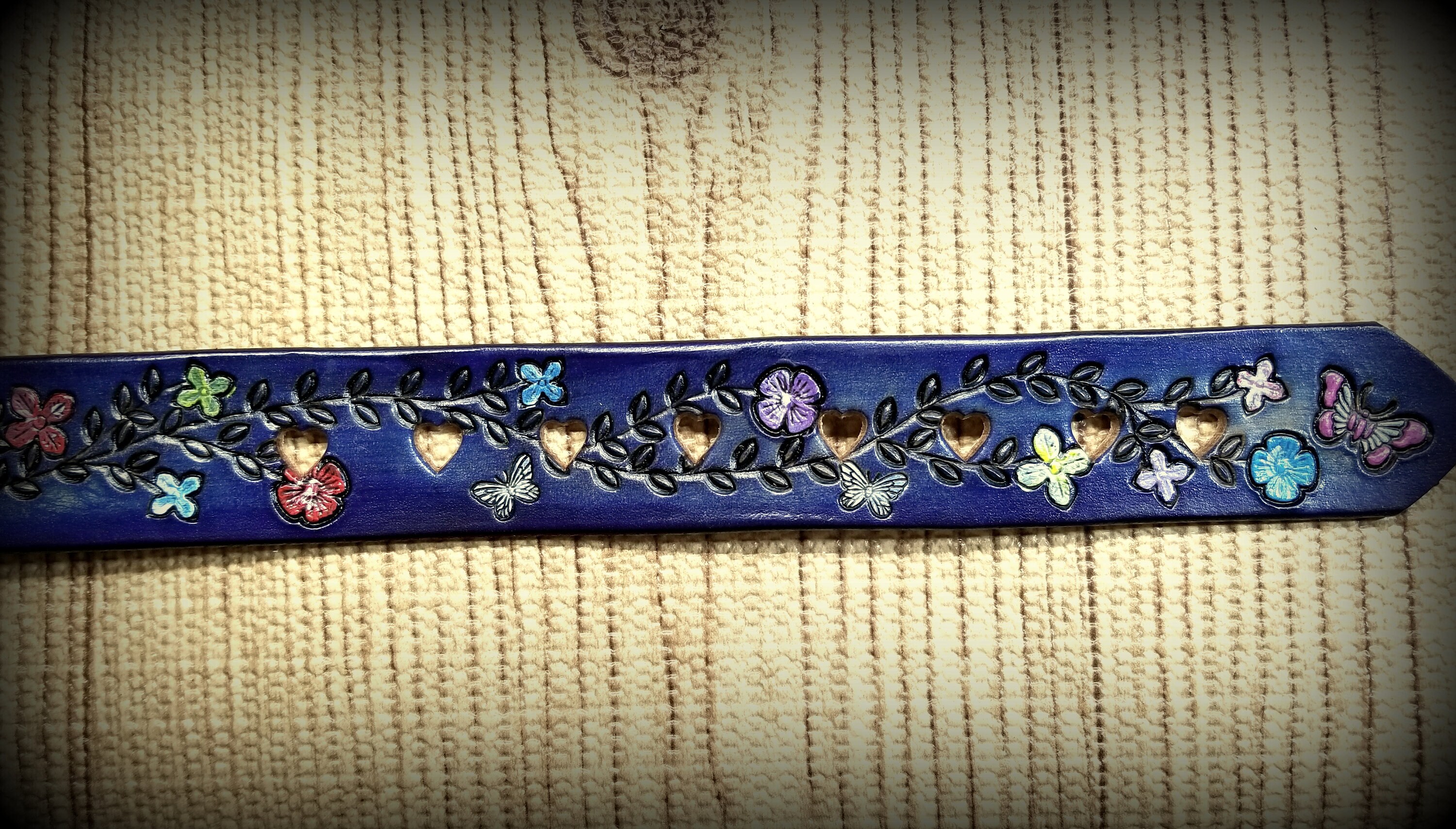 Children's belt, Bestest little girl's Blue leather belt. Infant to ...