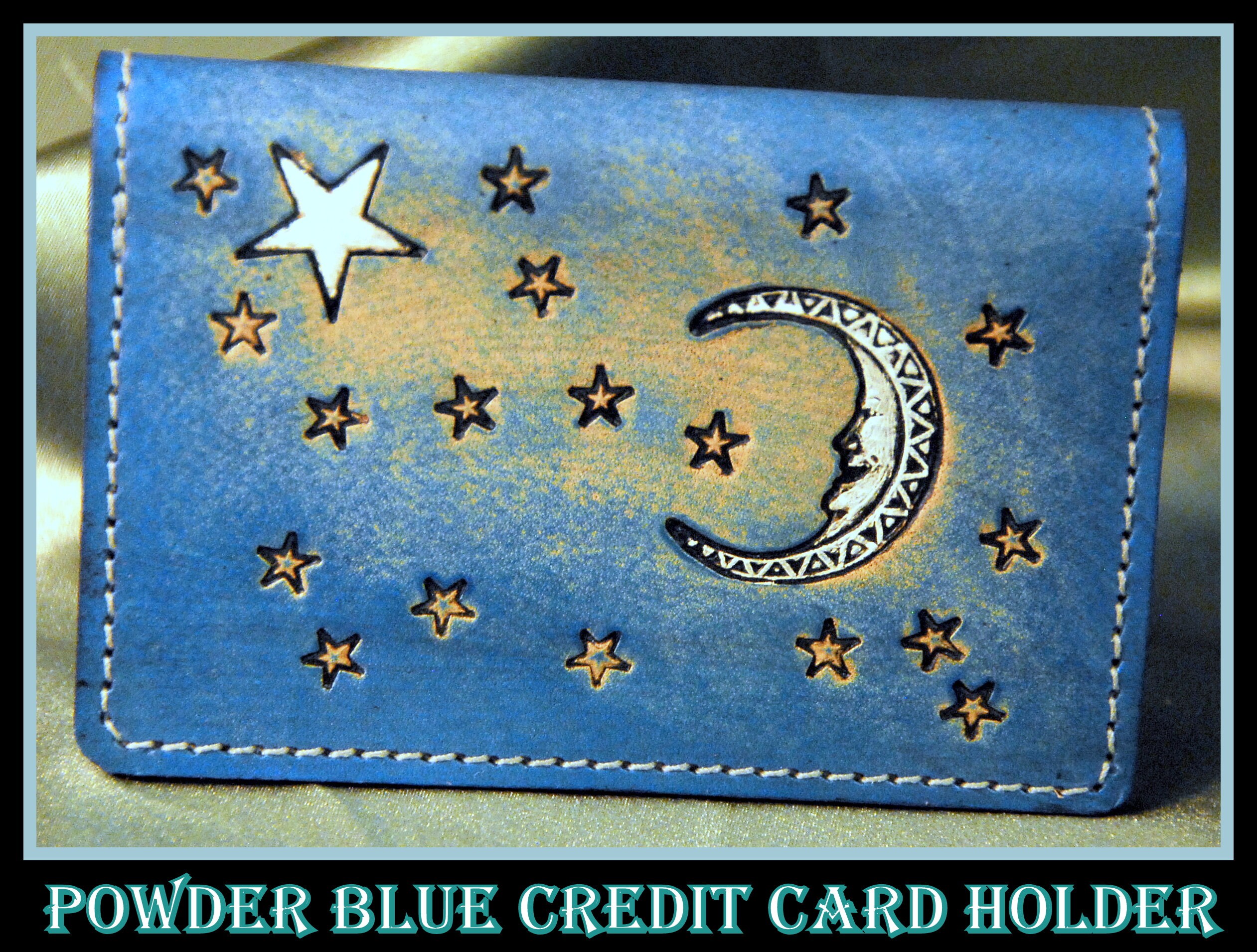 Fantasy Stars and Moon Leather Card Case, Moon Beam Maroon, Cosmic Dust ...