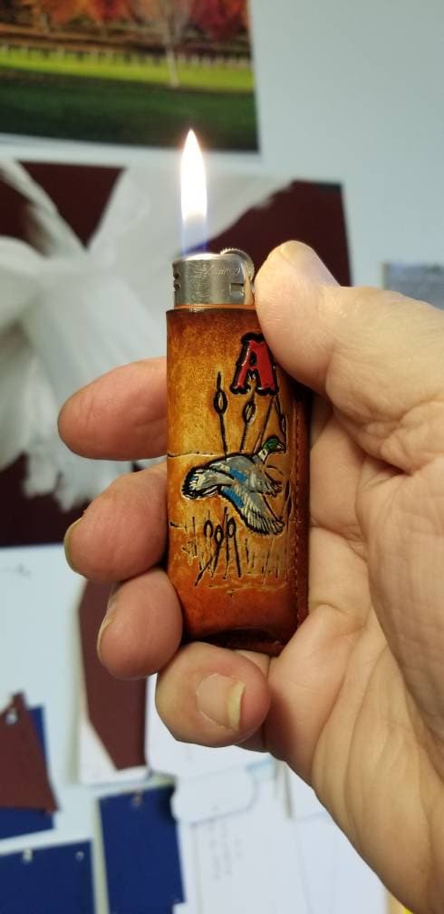Mallard Duck, Leather lighter case, a perfect gift, fits most ...
