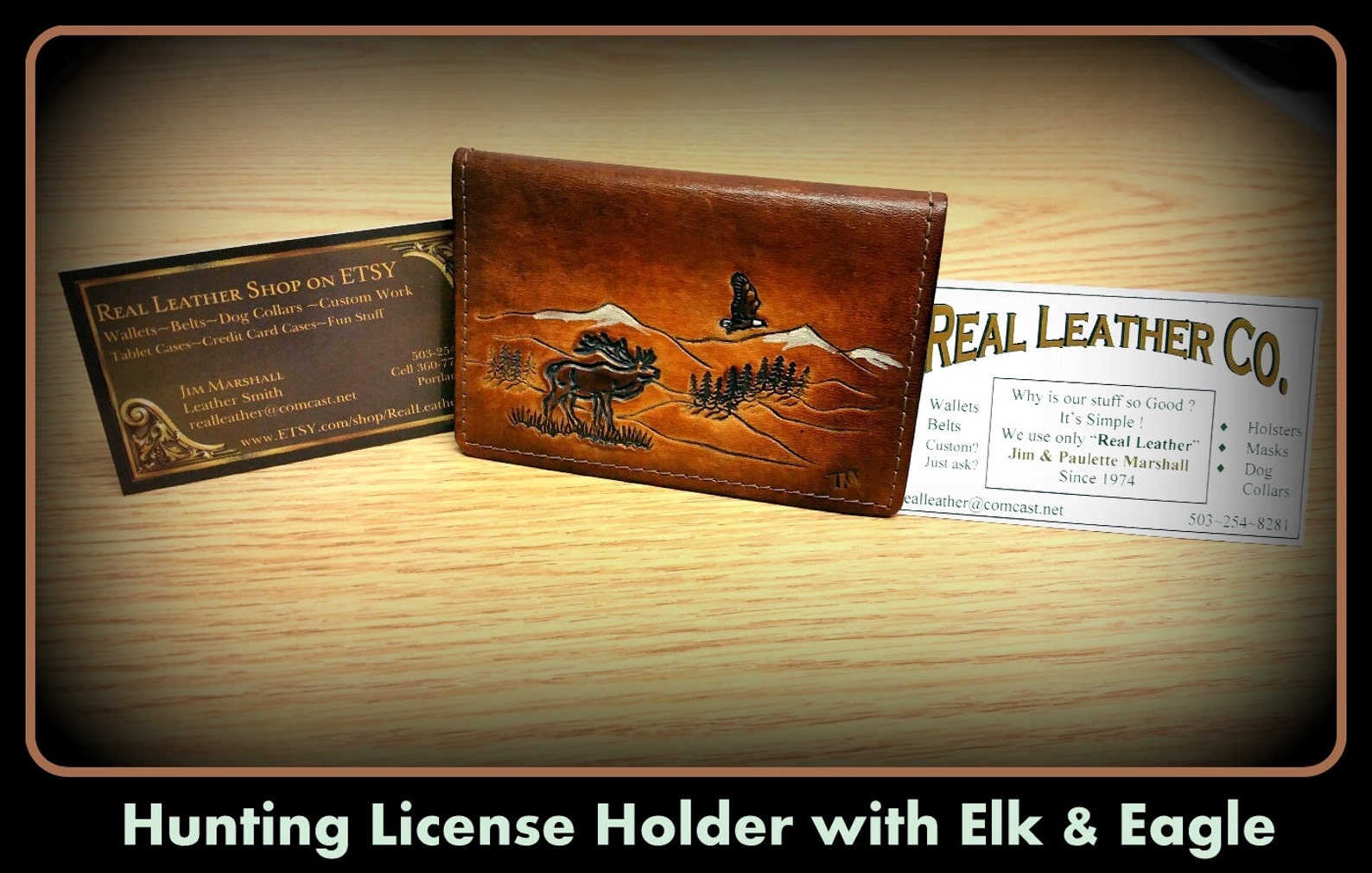 Leather Elk Hunting License Case Wallet Holder Can Take - Etsy