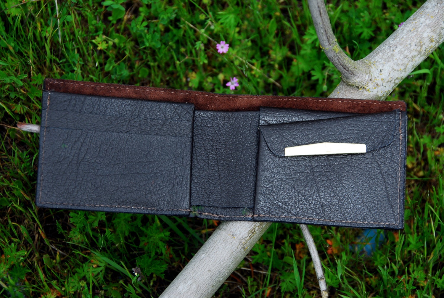 Mens Personalized Leather fishing Wallet Hand made Real Leather Bi-Fold ...