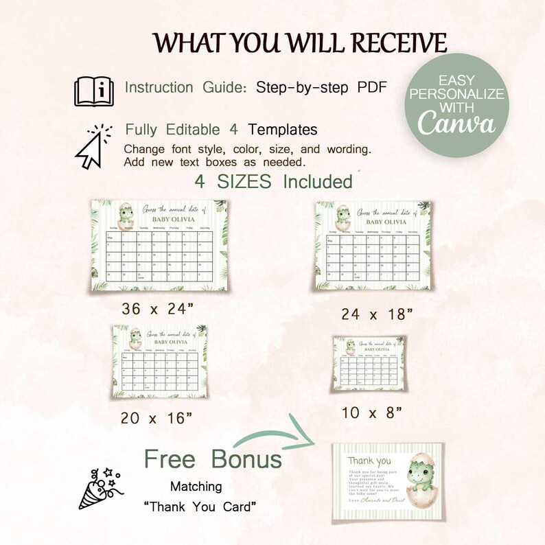 Hatching Soon Due Date Calendar, Dinosaur Guess Baby's Birth Date Game ...