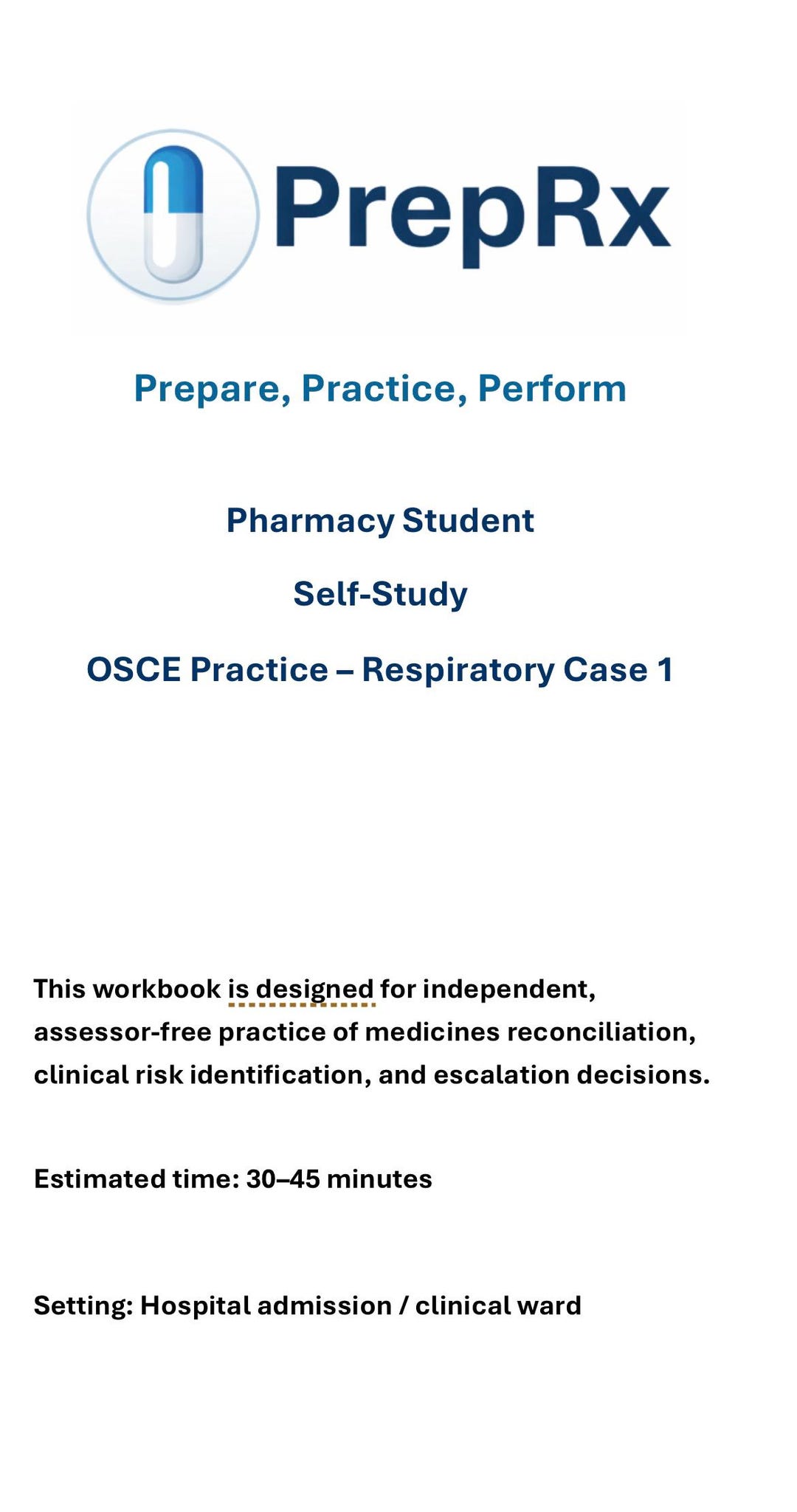 Musculoskeletal OSCE Scenarios for Pharmacy | Hospital Case Study Pack ...