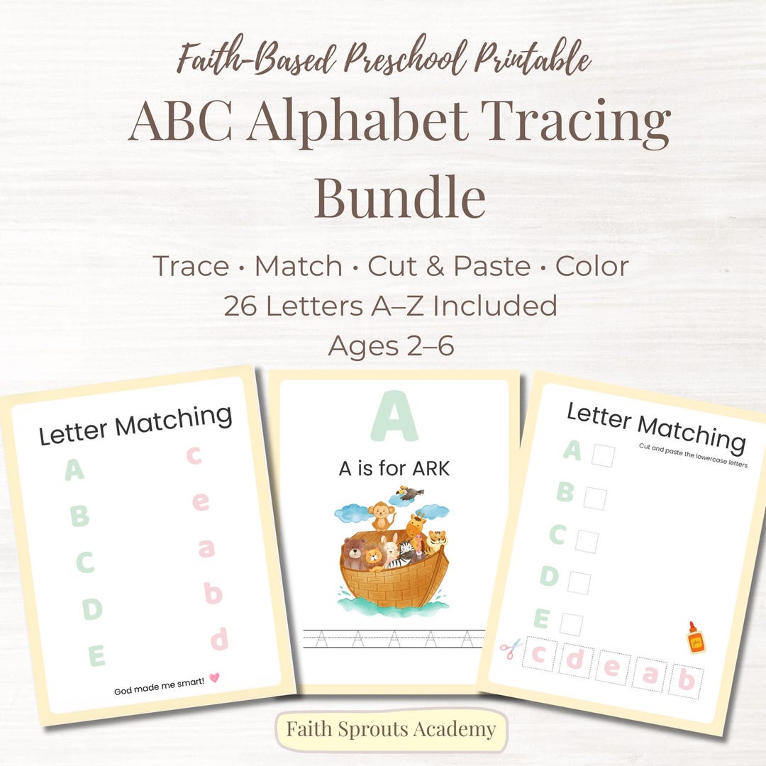 Faith-based Alphabet Worksheets for Preschool | Christian ABC Tracing ...