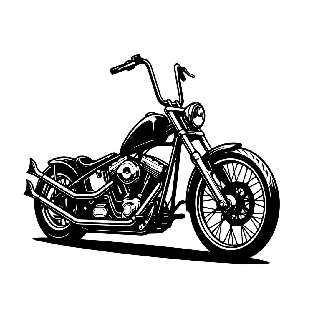 Chopper Motorcycle SVG Cut File | Classic Cruiser Bike Design for ...