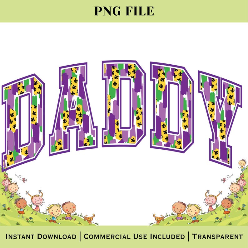 Mardi Gras Daddy PNG | Carnival Varsity Letter Sublimation Design - Etsy