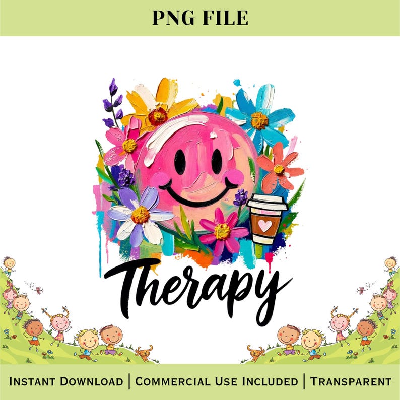 Flower Therapy PNG | Floral Mental Health Design | Sublimation Shirt ...