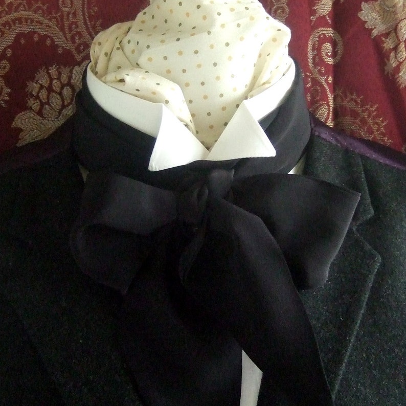 Victorian Bow Tie Cravat Ascot In Colour Of Your Choice 100 Etsy