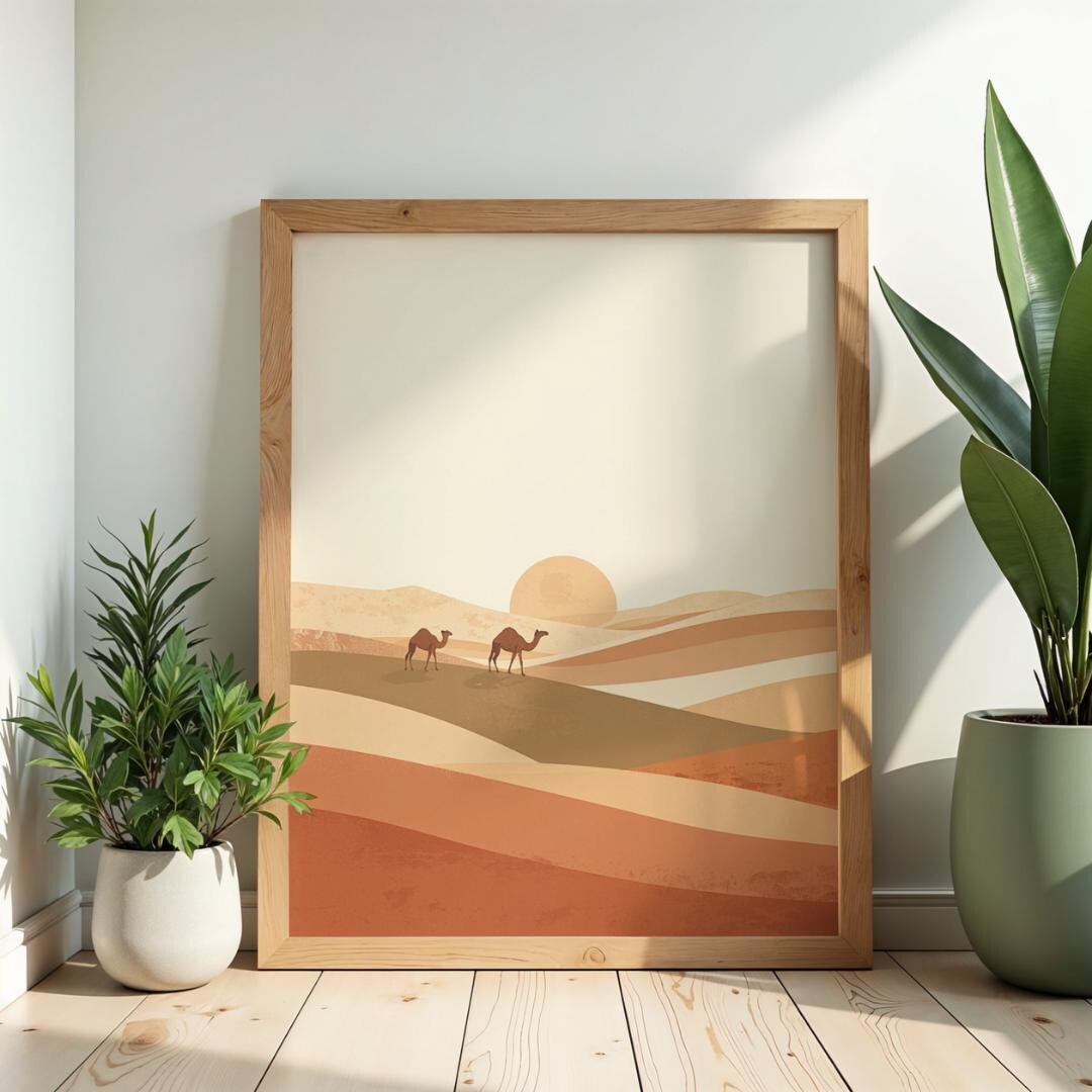 Boho Desert Sunrise Wall Art Printable Poster - Etsy