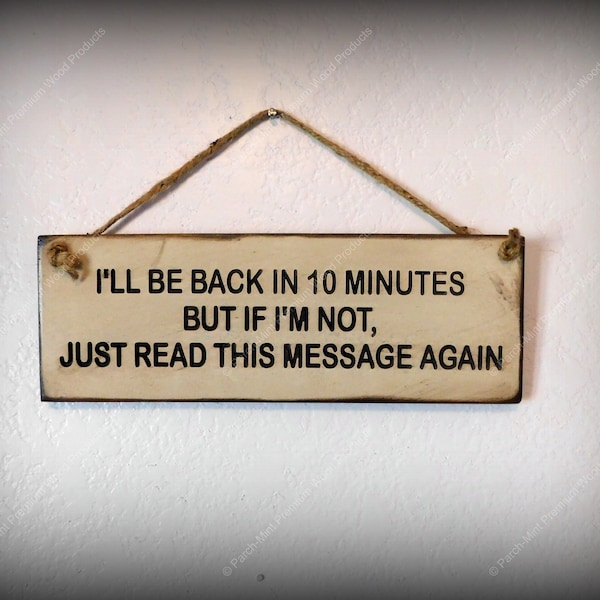 Back in Minutes Sign - Etsy