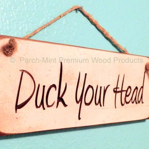 Hanging Vintage Look Duck Your Head ENGRAVED Sign 3.5 X 10 Antique ...