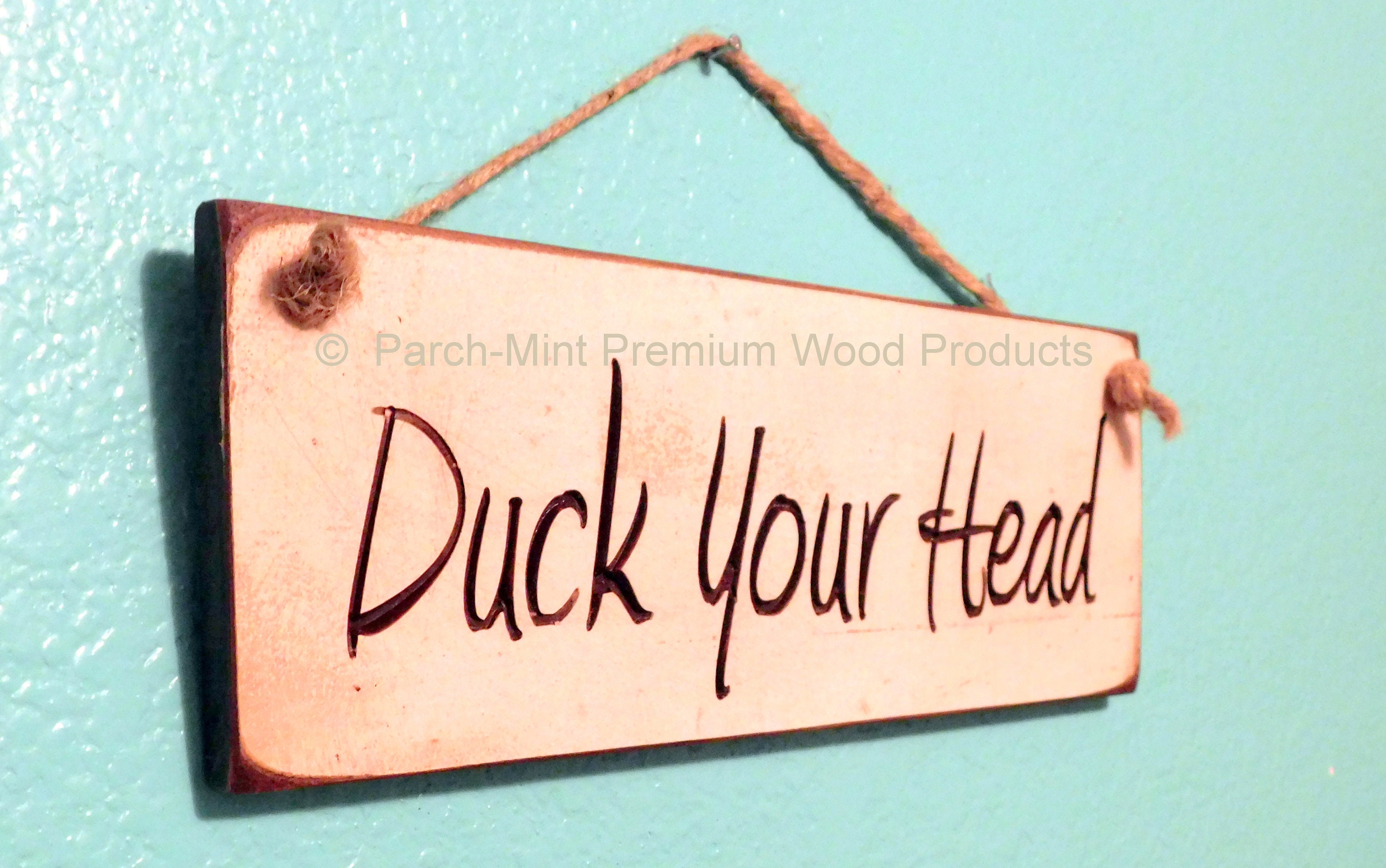 Hanging Vintage Look Duck Your Head ENGRAVED Sign 3.5 X - Etsy UK