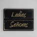 ENGRAVED Bilingual Ladies Señoras Vintage Look Restroom Sign Plaque in ...