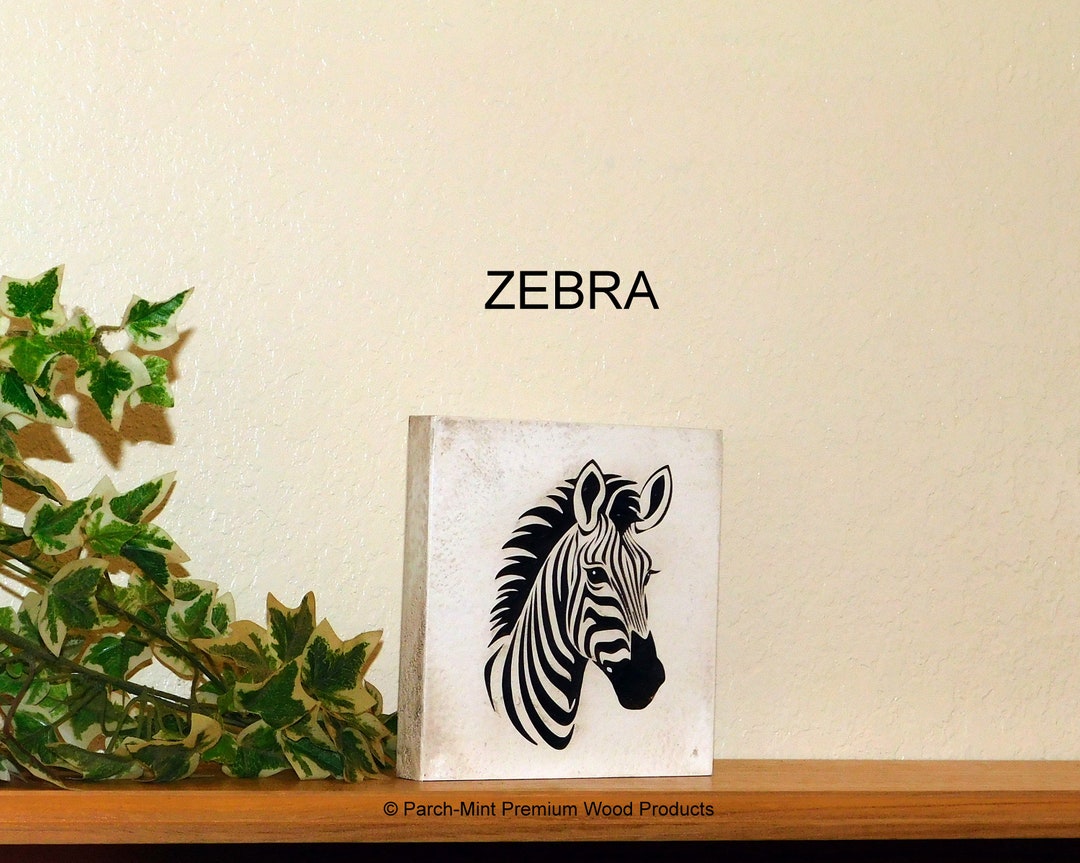 Stripes That Steal the Spotlight! - Vintage Look Zebra ENGRAVED Wooden ...