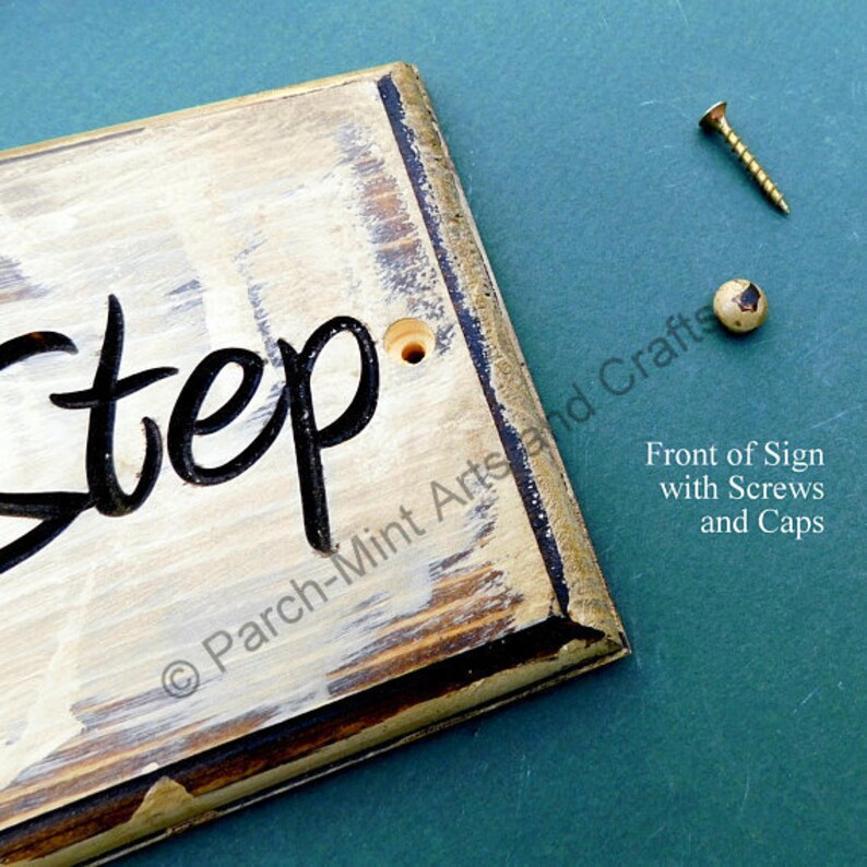 Watch Your Step ~ Vintage Look ENGRAVED Wood Sign - Etsy