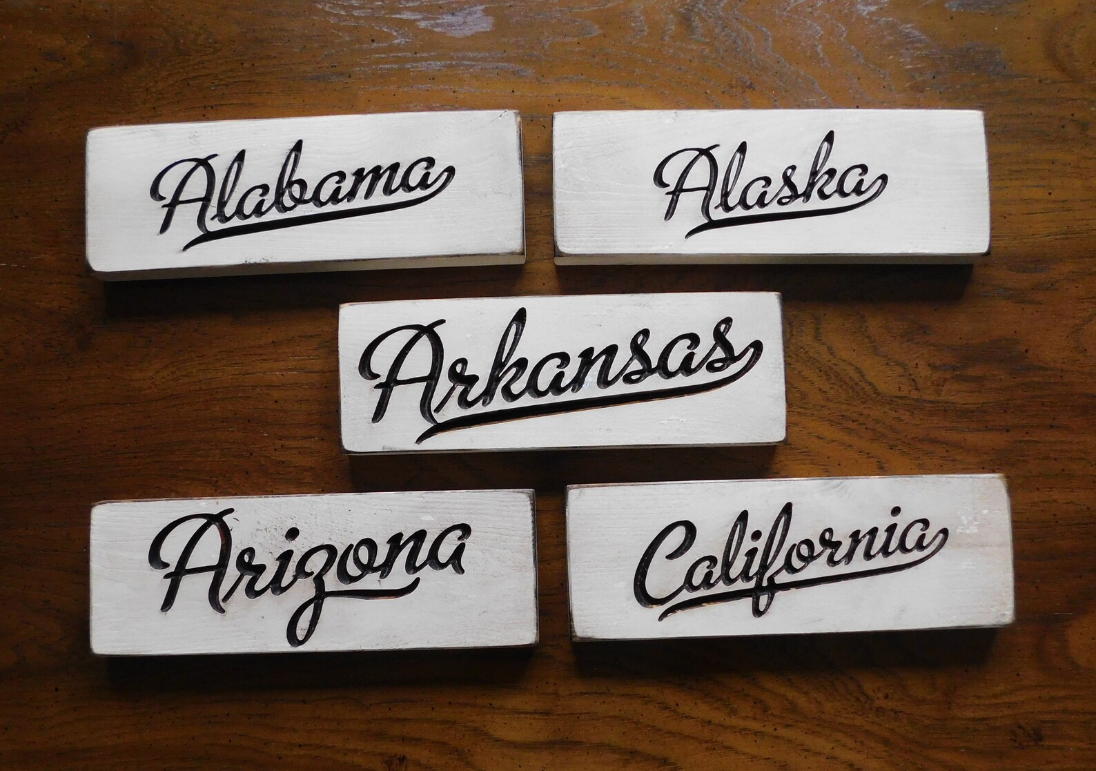 Vintage Look ENGRAVED State Hanging Shelf Sitters Alabama - Etsy