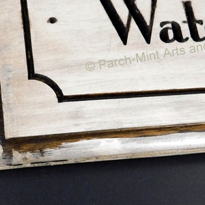 Vintage Look ENGRAVED Watch Your Step Step Down Sign Art Deco 5.5 X 13. ...