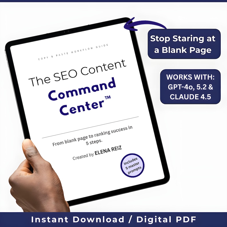 SEO Content Prompt System for Chatgpt, Copy Paste Workflow Guide, Blog ...