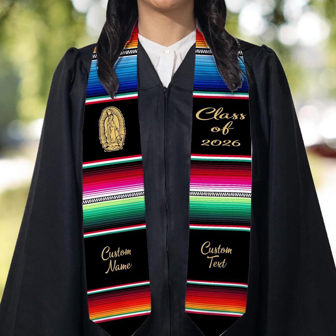 Graduation Serape Stole Class of 2026, Mexican Graduation Stole, Custom ...