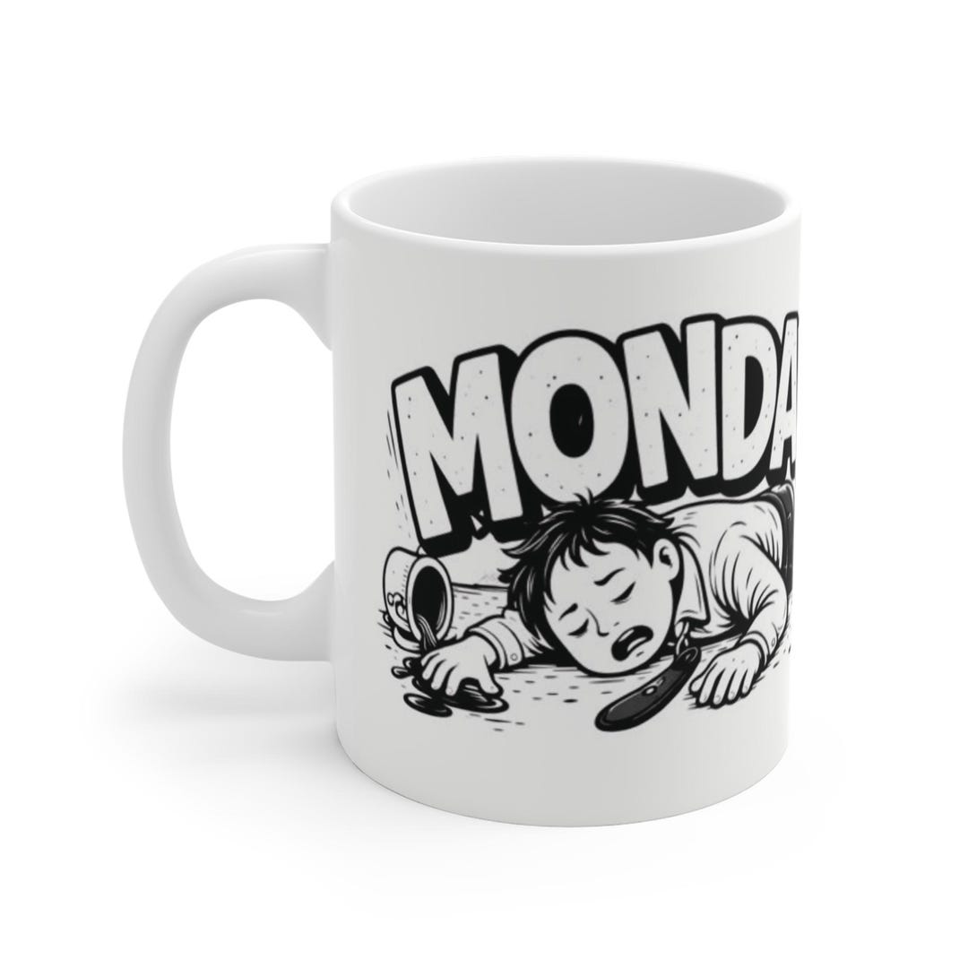 Monday Slumped Kid Mug | Funny Comic Weekday Coffee Cup - Etsy