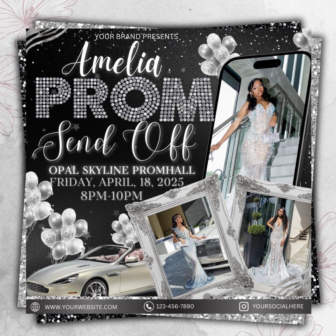 Prom Send off Flyer, DIY Prom Flyer, Prom Canva Template, Prom Send Off ...