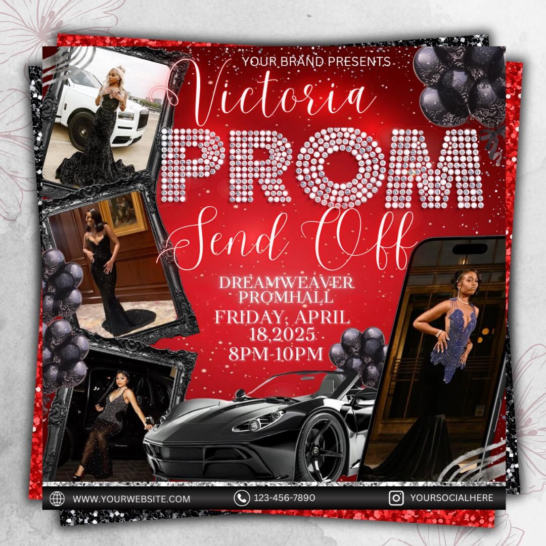 Prom Send off Flyer, DIY Prom Flyer, Prom Canva Template, Prom Send Off ...
