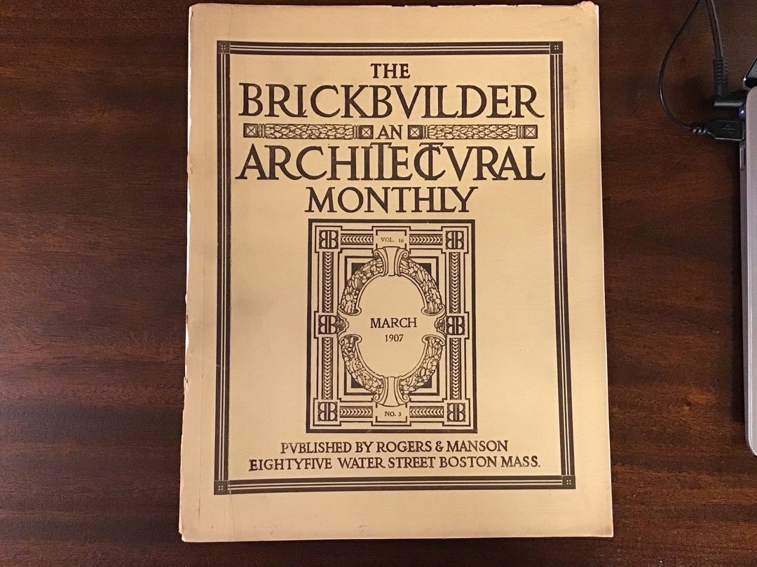 The Brickbuilder Architectural Monthly March 1907 - Etsy