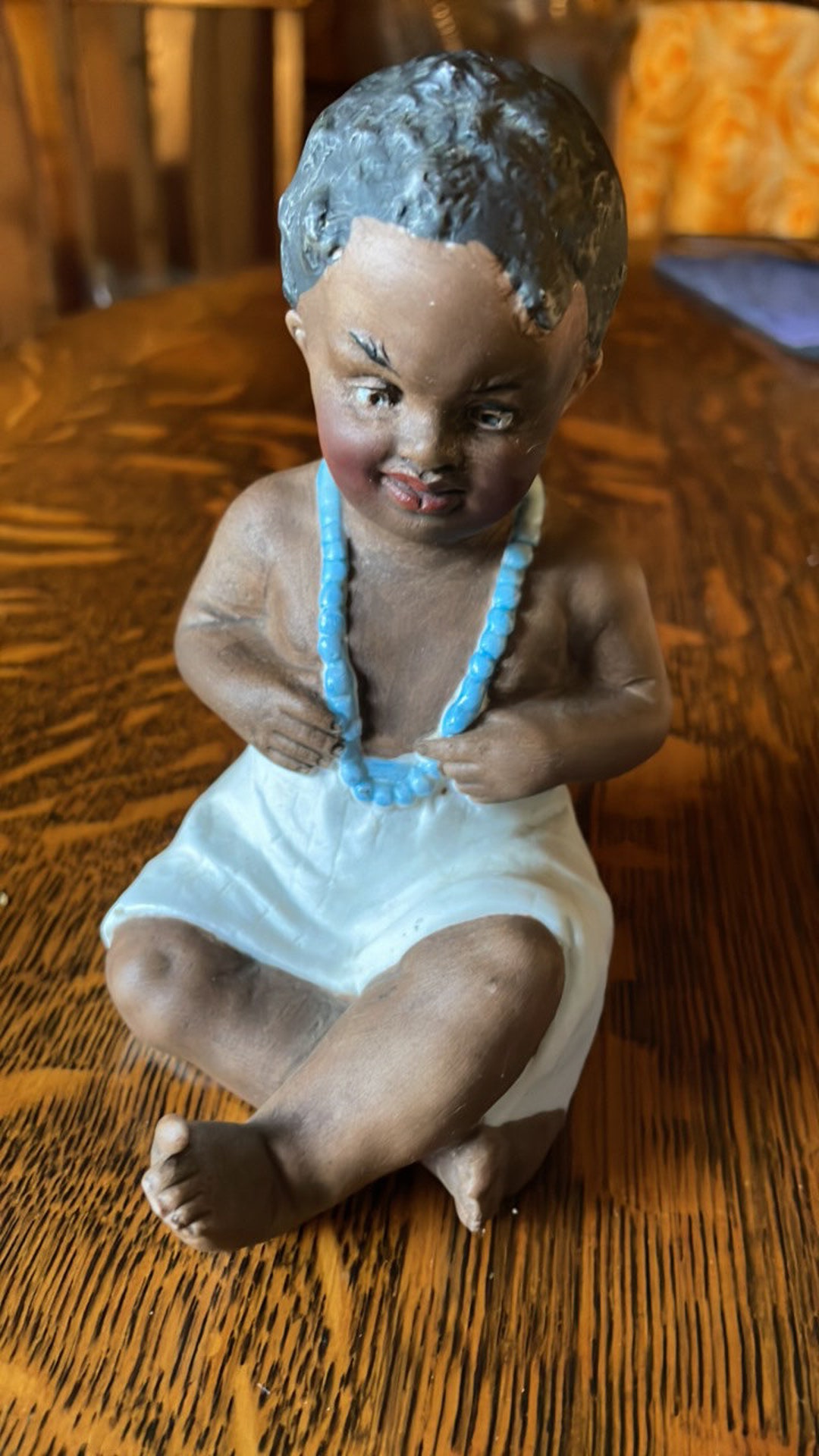 Rare Black Gebruder Heubach Bisque Porcelain Piano Baby With Blue ...