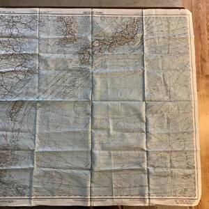 2 WWII Silk Maps of Japan and South China Seas and East China Sea ...