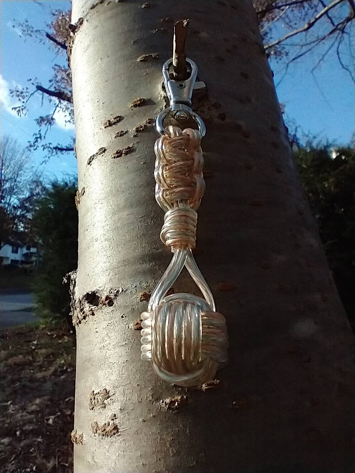 Speaker Wire Monkey's Fist Keychain, Nautical Knot Key Ring - Etsy