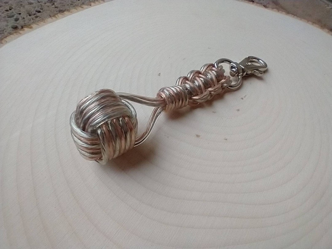 Speaker Wire Monkey's Fist Keychain, Nautical Knot Key Ring - Etsy